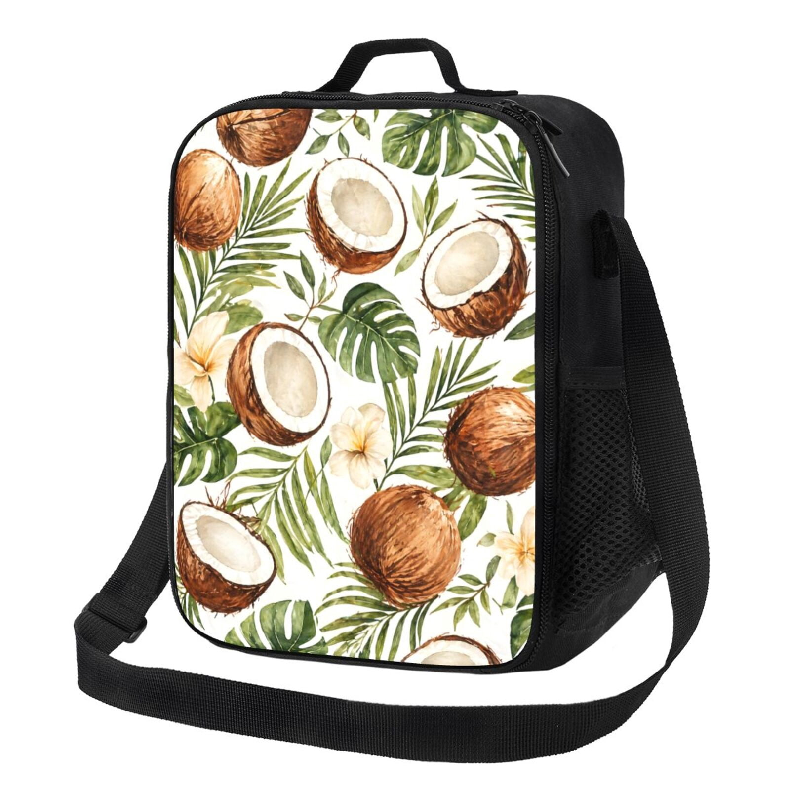 Coconut Palm Leaf Lunch Bag Insulated Thermal Lunch Box with Shoulder ...