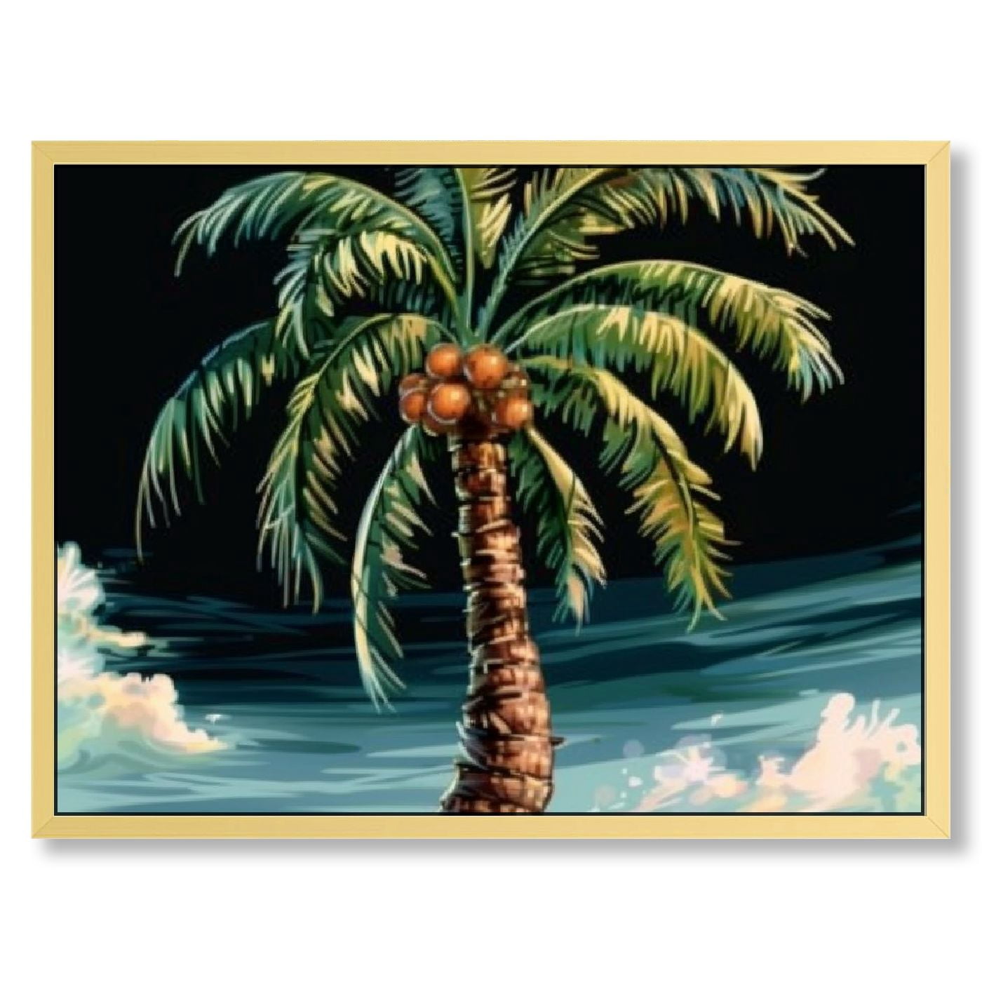 Coconut Palm Tree Canvas Posters Print Painting Living Room Bedroom ...