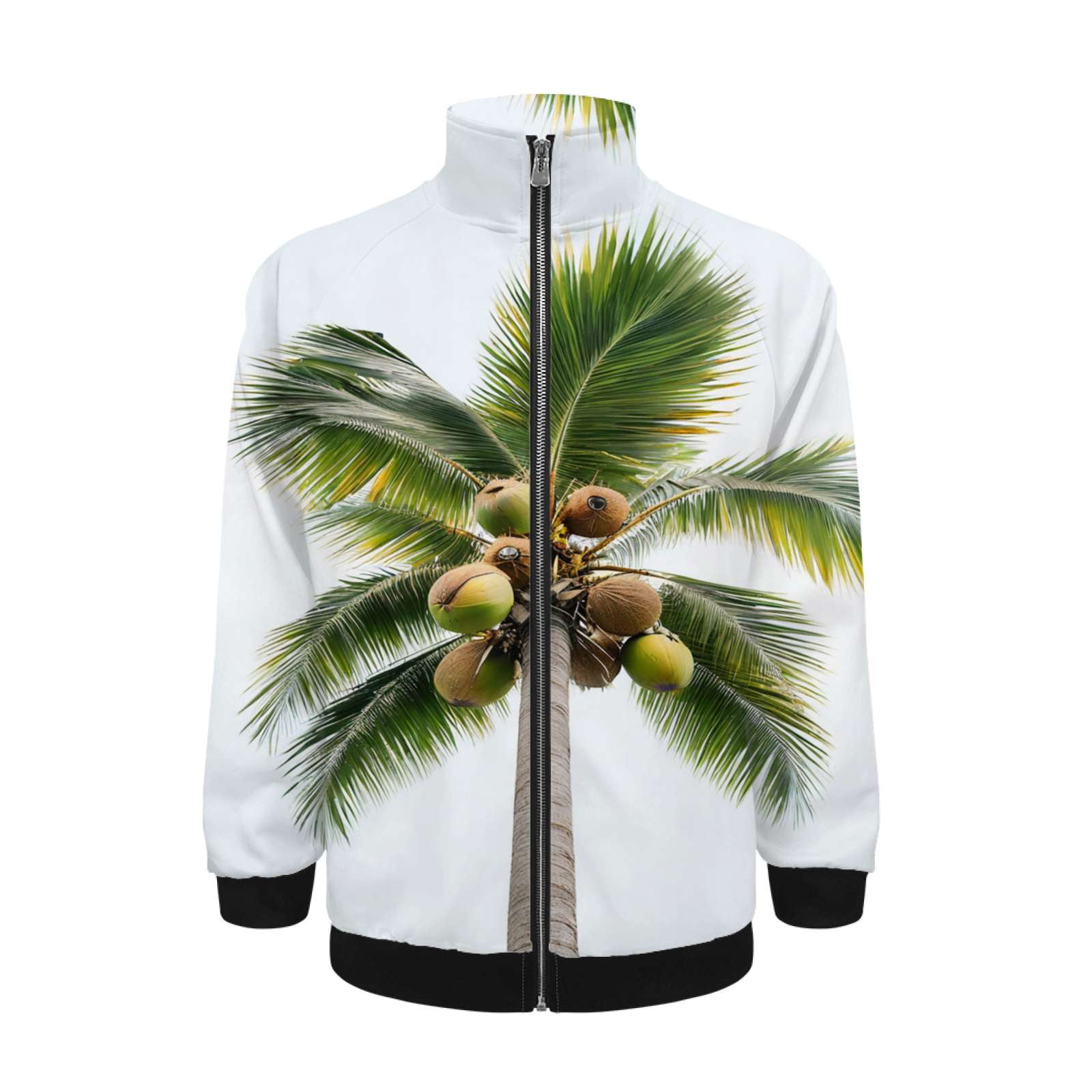 Coconut Palm Tree Print Jacket Men's Street Cool Long Sleeves Coat ...