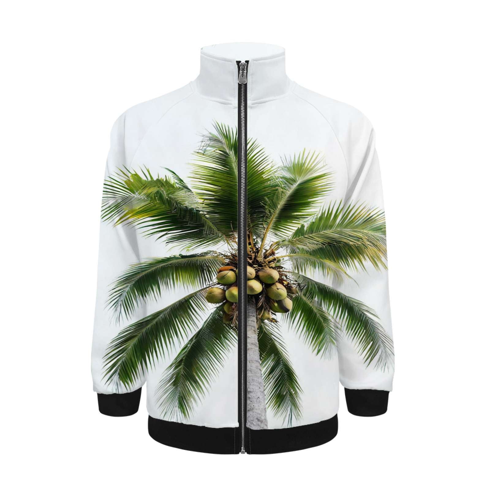 Coconut Palm Tree Print Jacket Men's Street Cool Long Sleeves Coat ...
