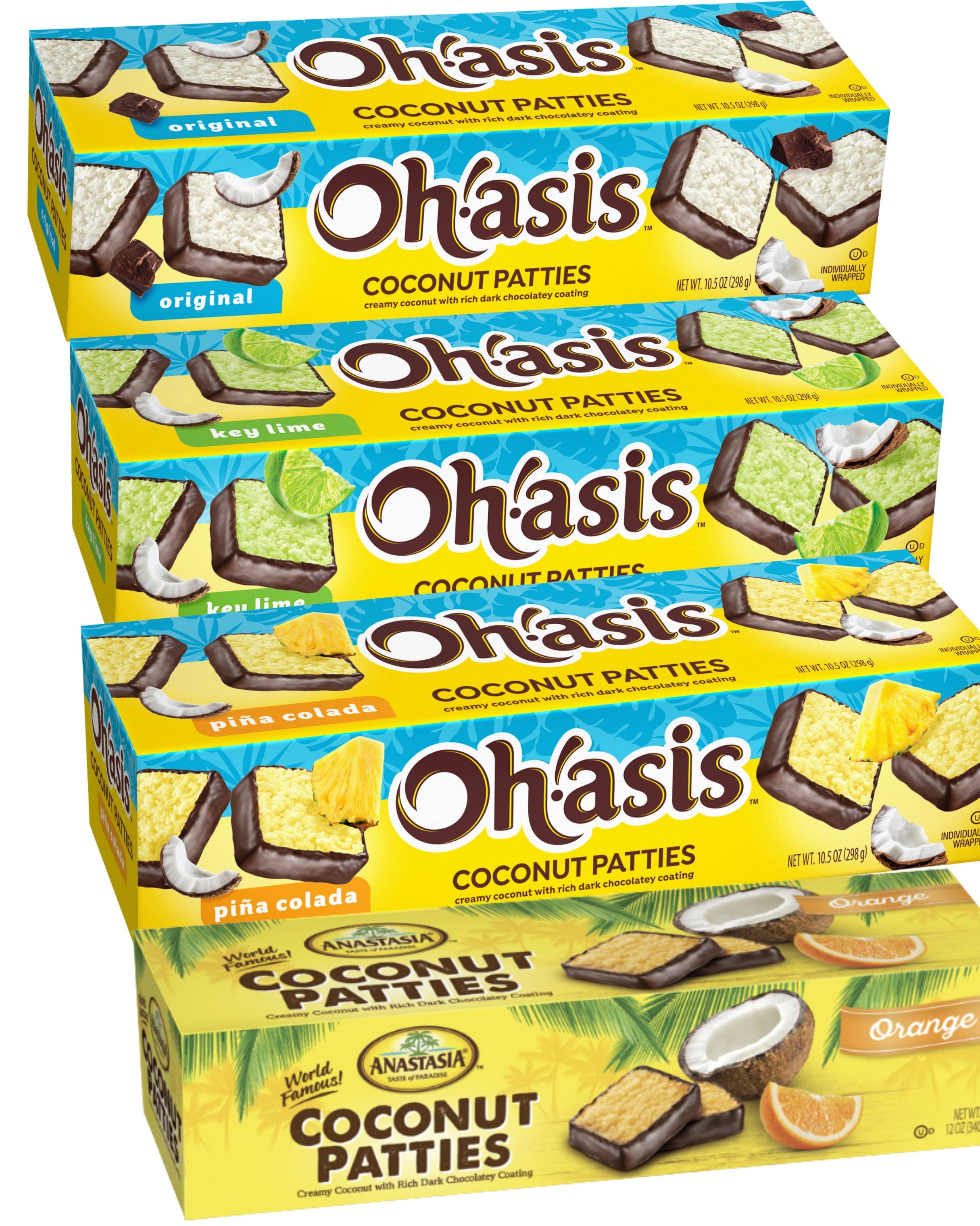 Anastasia Coconut Patties Variety Pack, 4 Count, 12oz, Chocolate ...