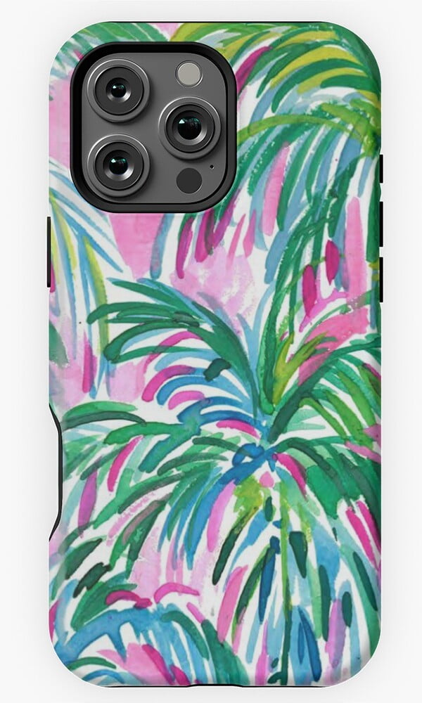 Coconut Pulitzer Three Tropical Palm Tree Art iPhone 11–16 Pro Max ...