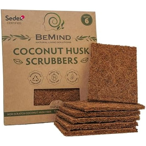 Coconut Scrubber(6) - Natural Dish Scrubber | Eco Friendly & Non ...