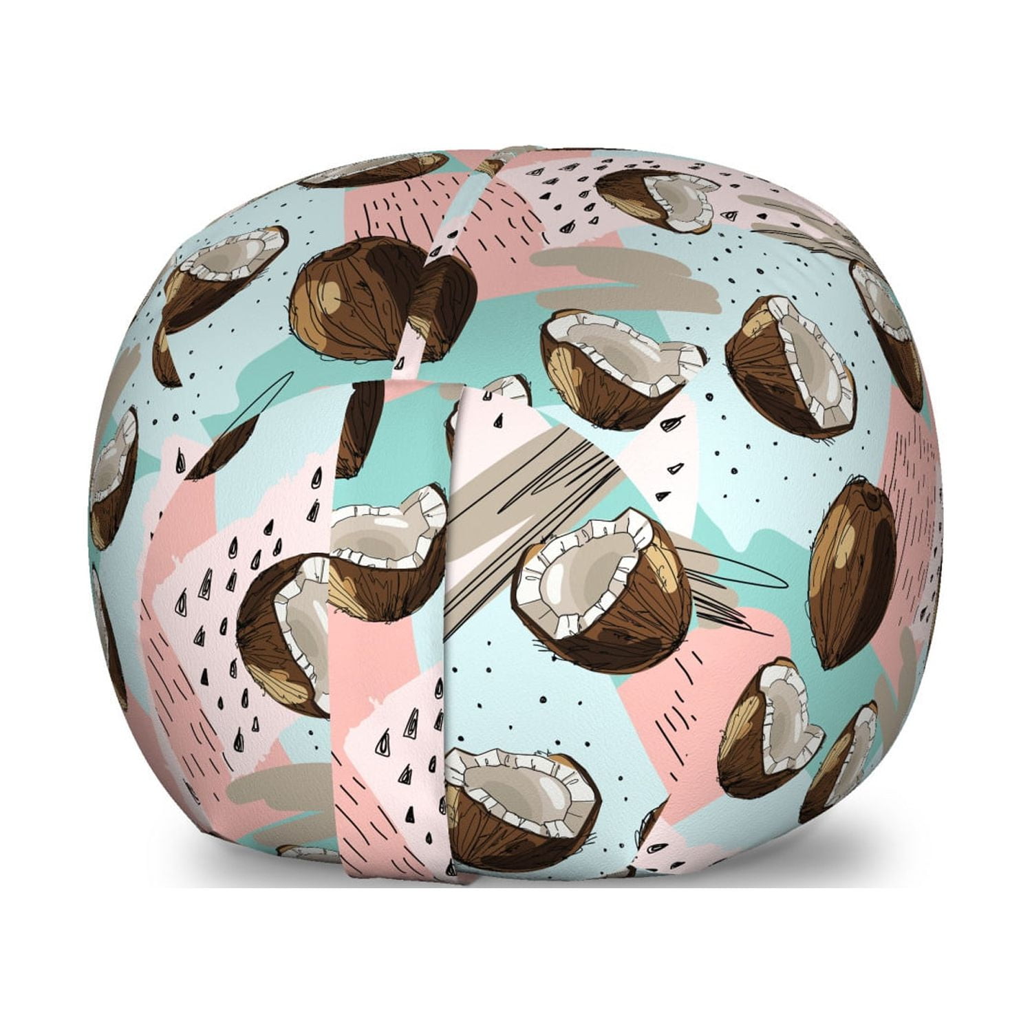 Coconut Storage Toy Bag Chair, Continuous Pattern of Exotic Summer ...