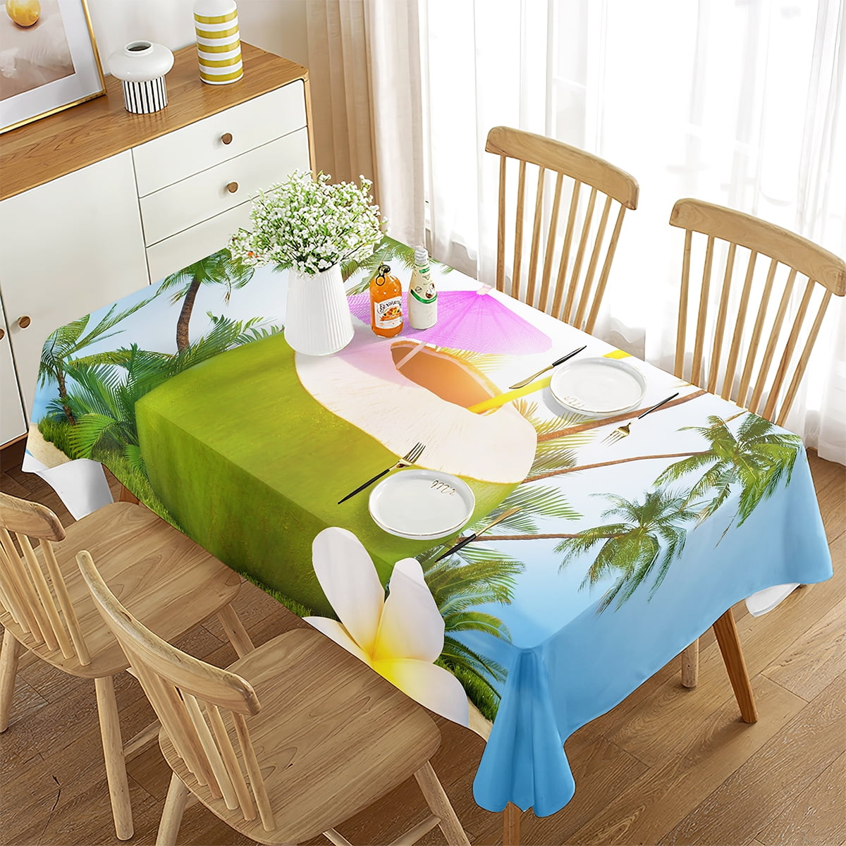 Coconut Tablecloth Rectangular Dining Table Tablecloth for Coffee Table ...