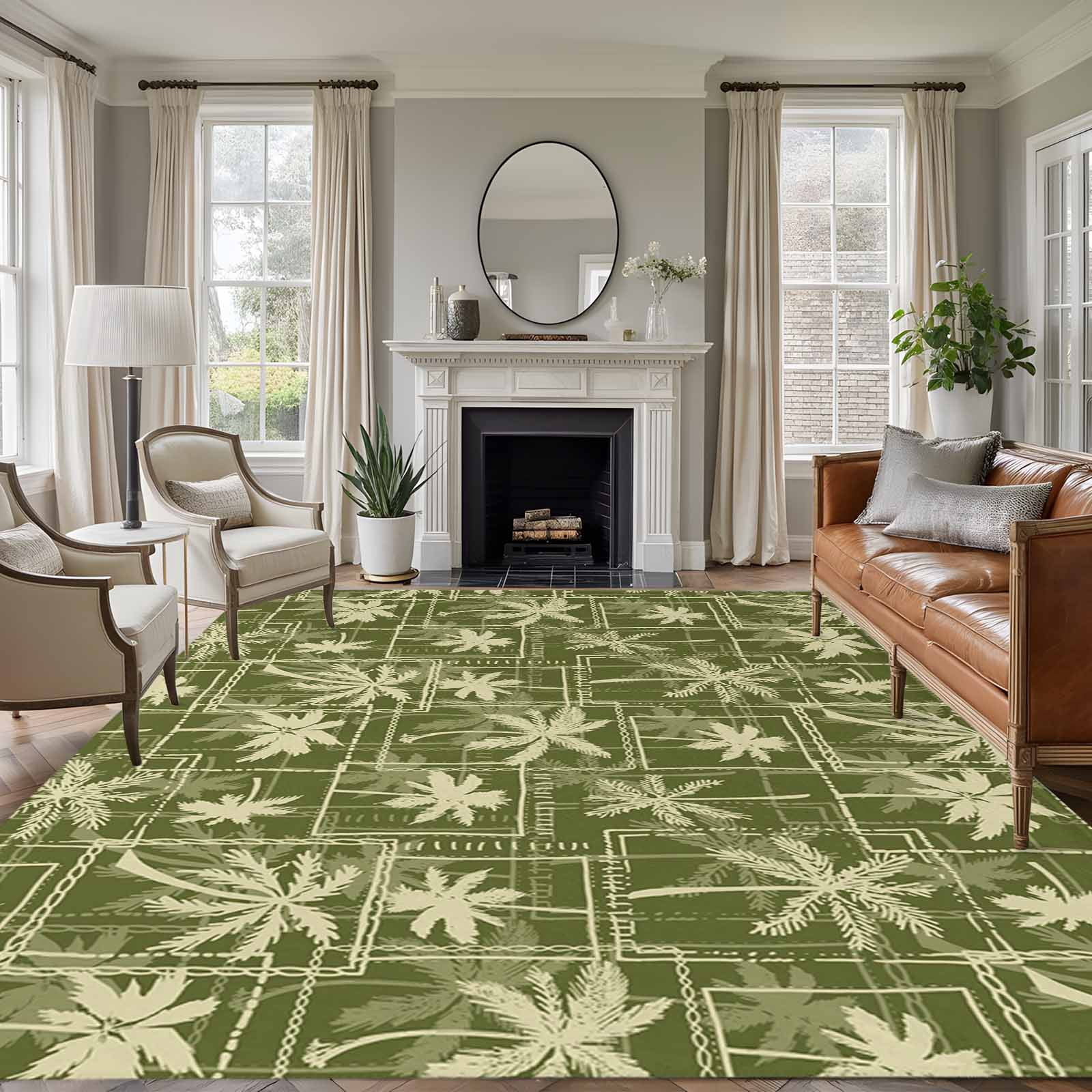 Coconut Tree 5'x7' Rug for Living Room Sofa and Coffee Table Layout ...