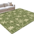 Coconut Tree Area Rugs 8x10ft Tropical Plant Summer Grid Green Floor ...
