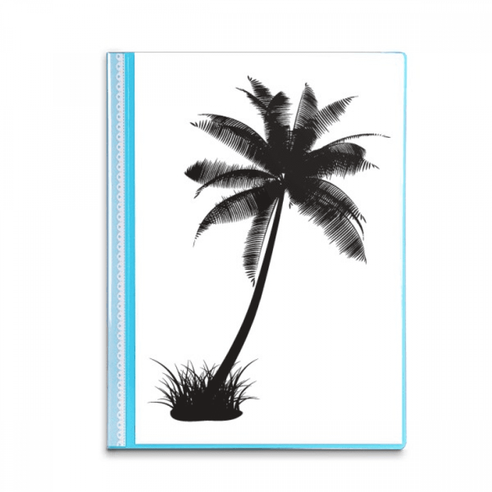 Coconut Tree Beach Black Outline Book Sheet Protectors Portfolio Binder ...