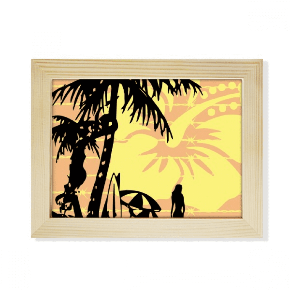 Coconut Tree Beach Flower Illustration Desktop Photo Frame Picture Art ...