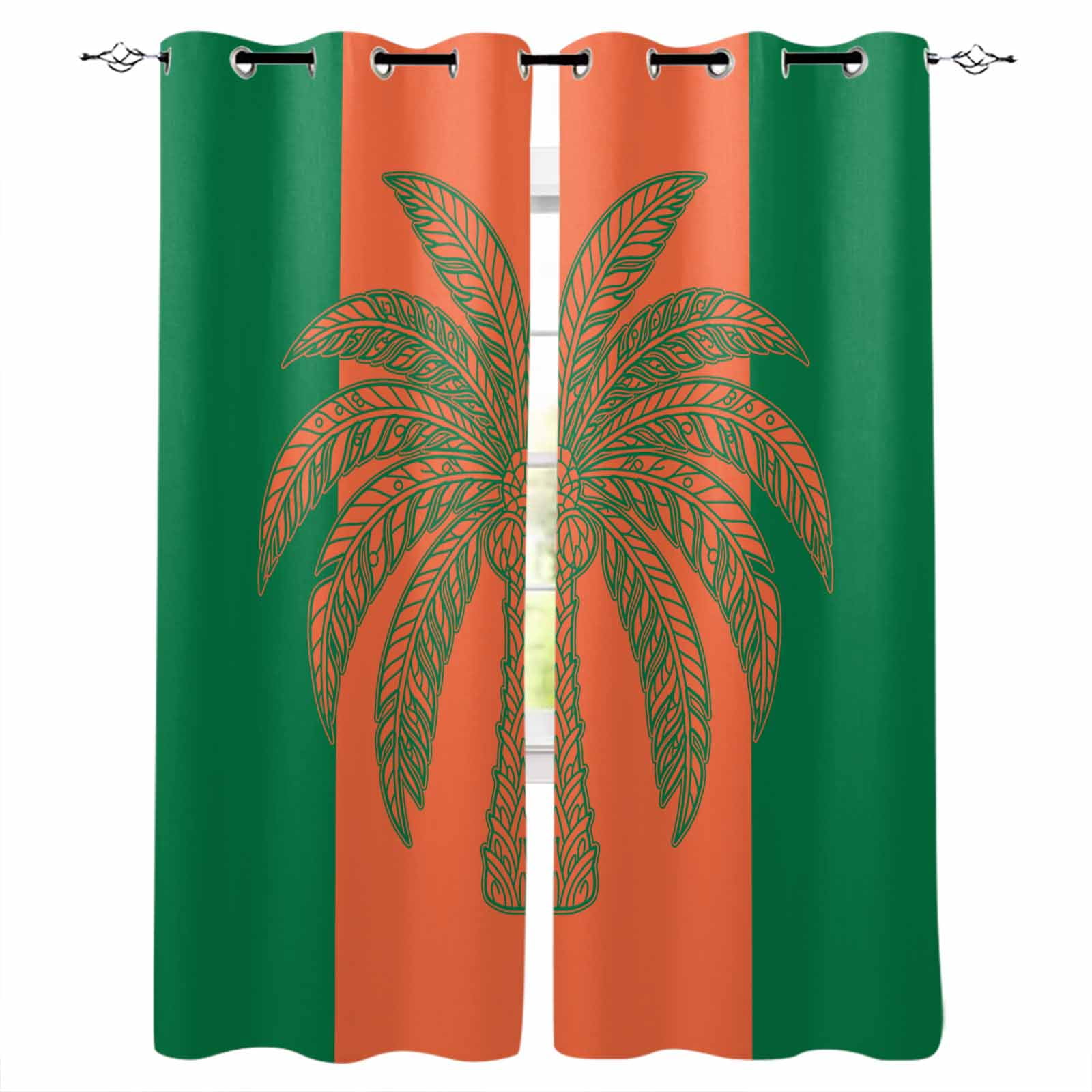 Coconut Tree Blackout Curtains for Bedroom Living Room Darkening ...