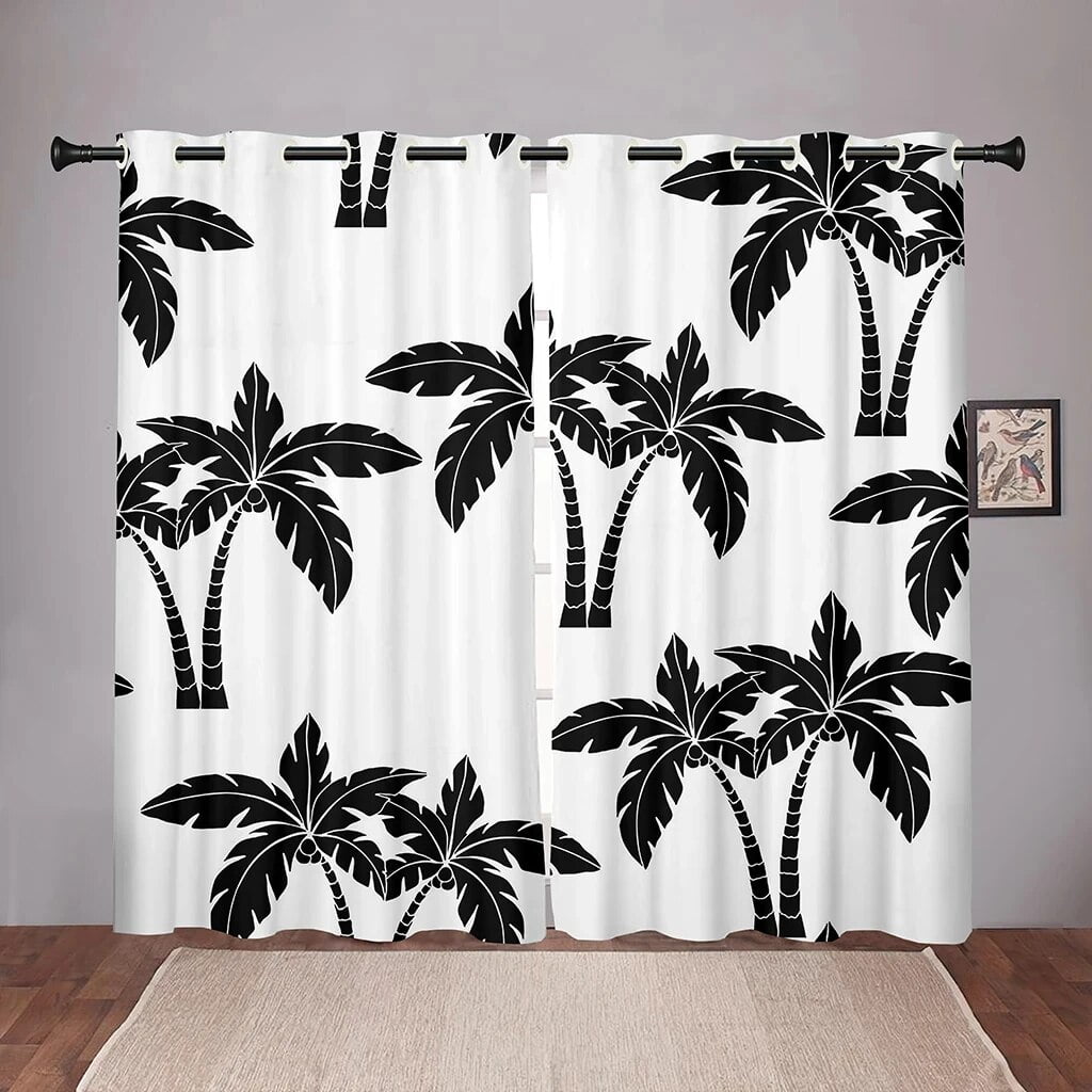 Coconut Tree Carrtoon on Sale Blackout Window Curtain for Bedroom ...