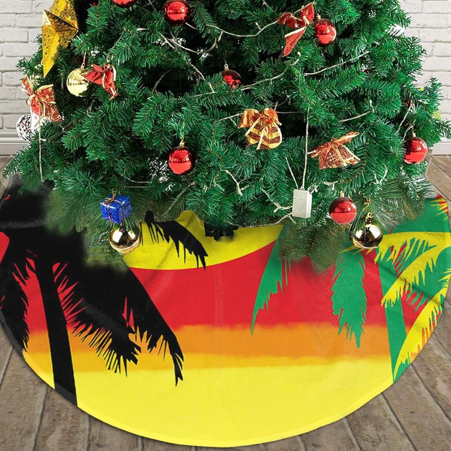 Coconut Tree Christmas Tree Skirt 36" for Xmas Halloween New Year ...