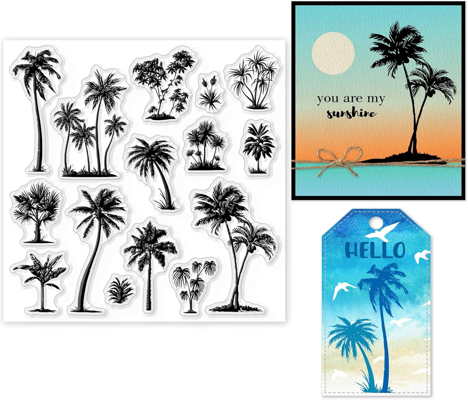 Coconut Tree Clear Stamps for DIY Scrapbooking Decor Tropical Tree ...