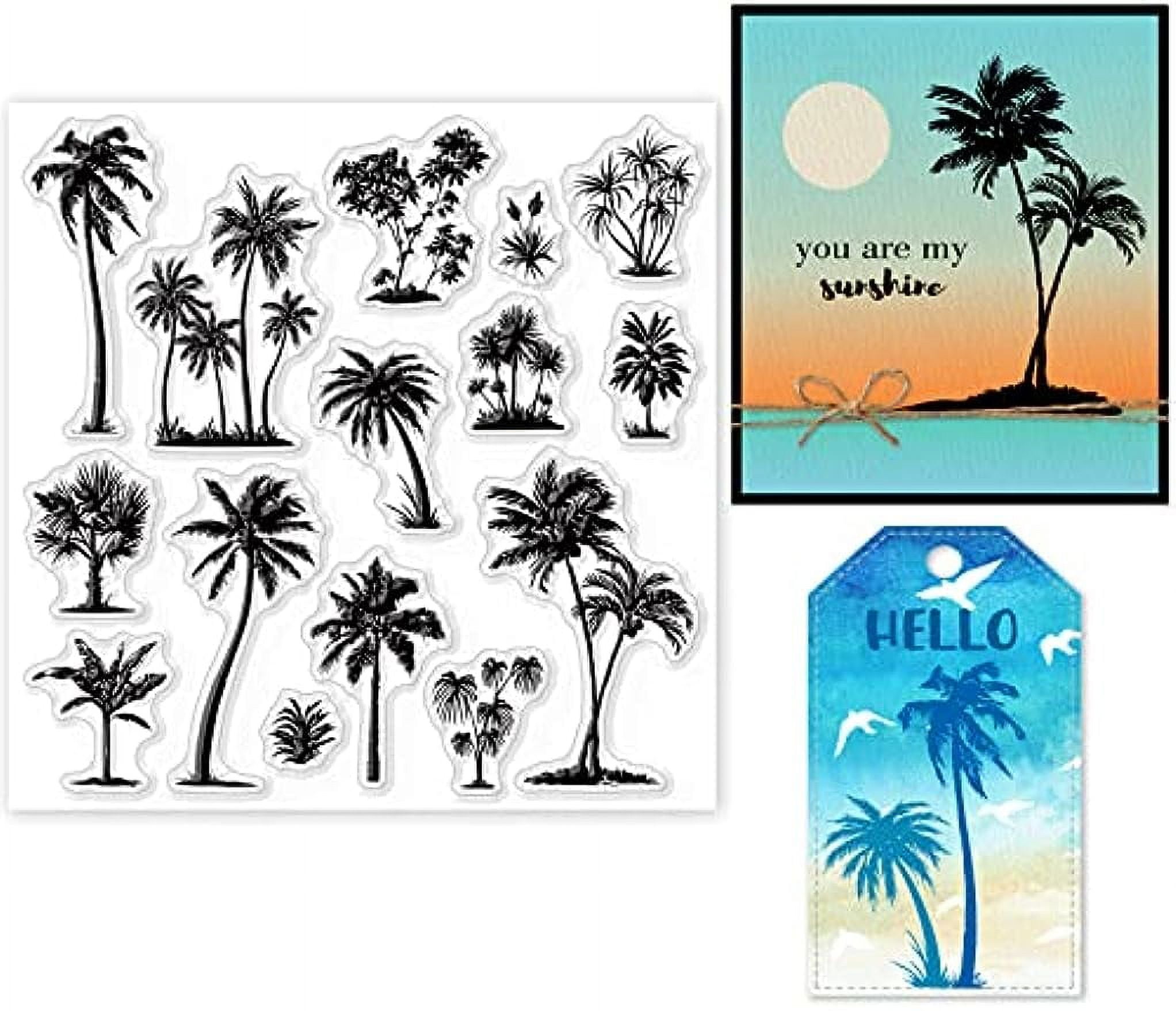 Coconut Tree Clear Stamps for DIY Scrapbooking Decor Tropical Tree ...