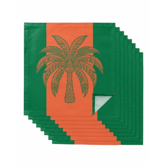 Coconut Tree Cloth Napkins Set of 8 Reusable Dinner Napkins, Boho ...