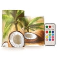 Coconut Tree Coconut Flickering Flameless Candles Battery Operated with ...