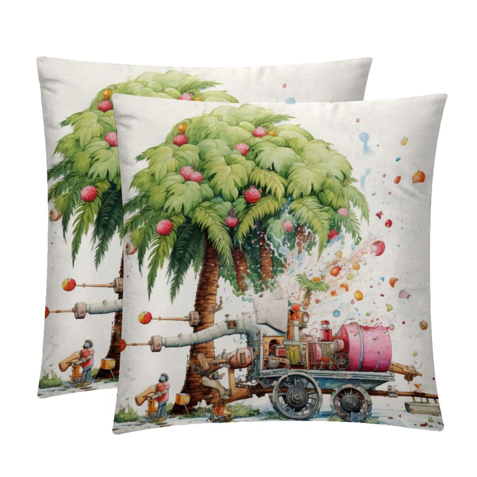 Coconut Tree Decorative Pillows Covers with Unique Patterns for Bed ...