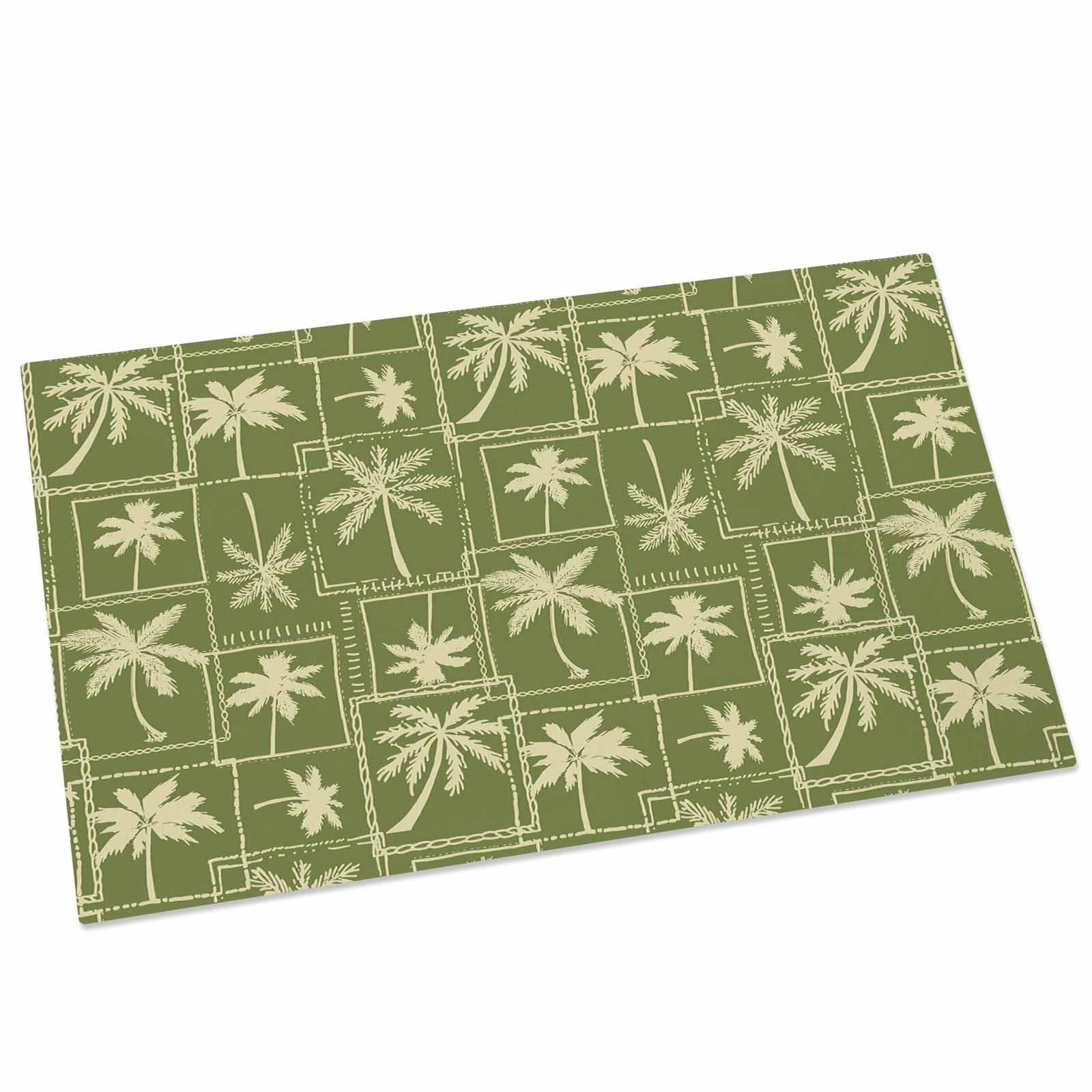 Coconut Tree Door Mat 20x31.5 Inch Tropical Plant Summer Grid Green ...