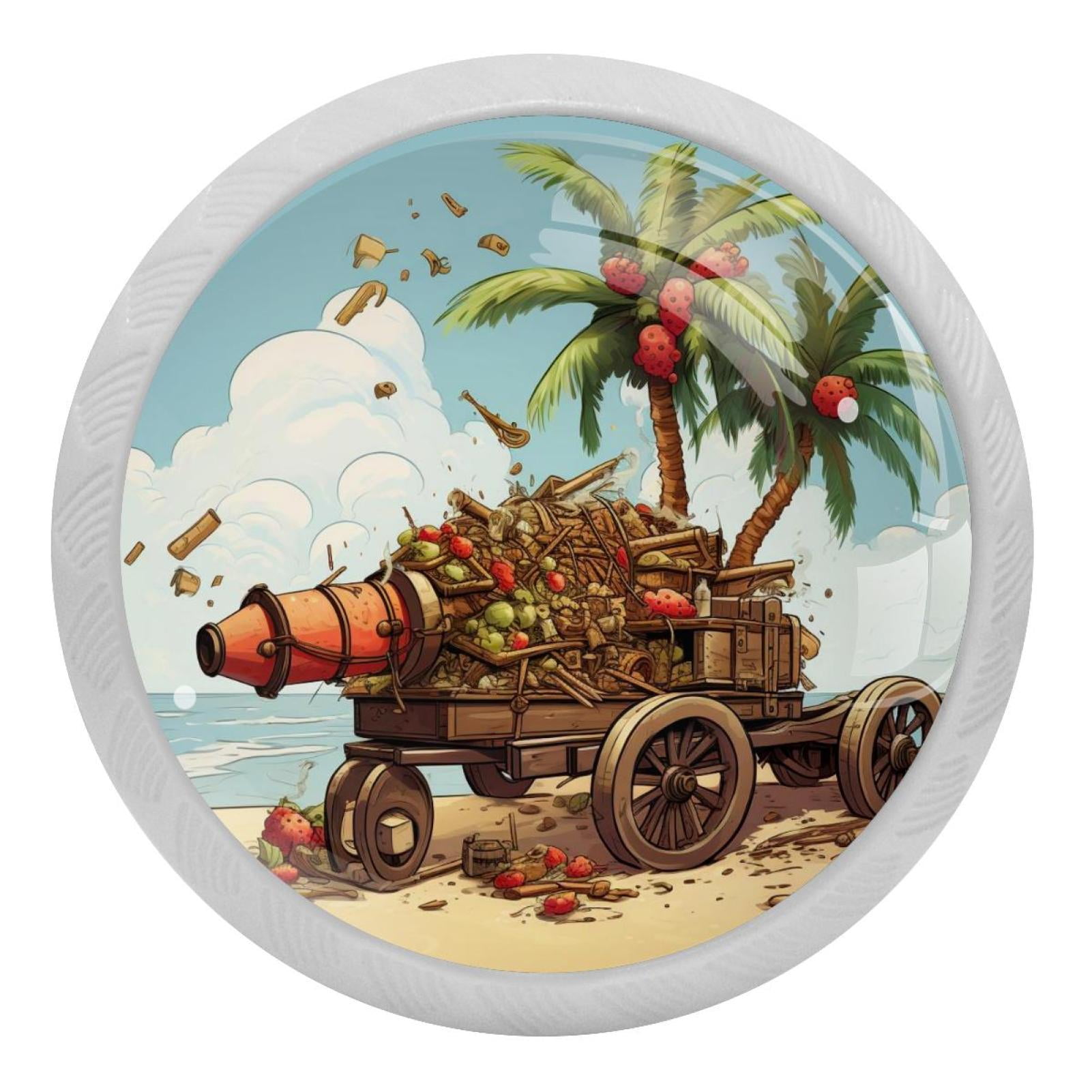 Coconut Tree Fluorescent Glow-in-the-Dark Cabinet Door Knobs - Round 4 ...