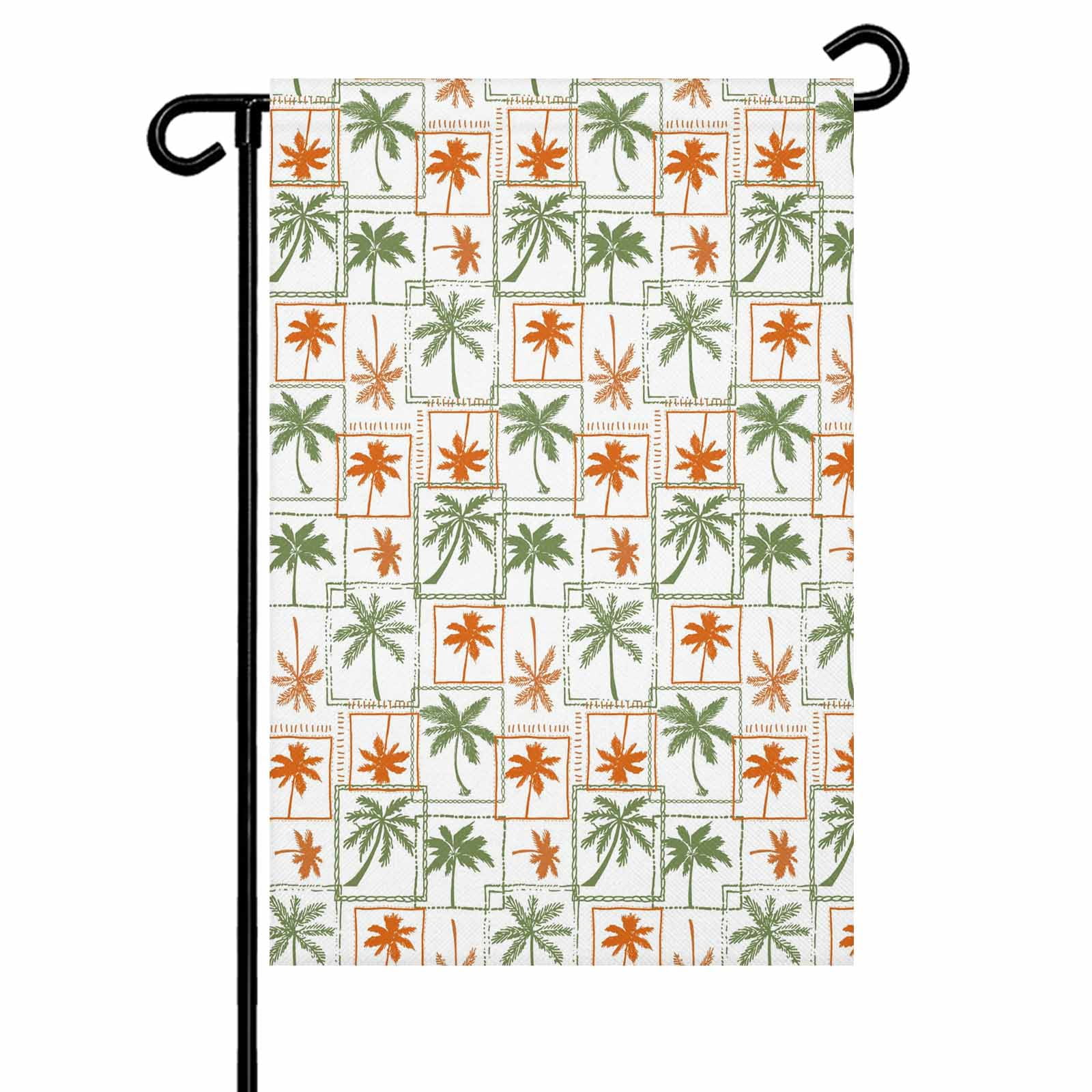 Coconut Tree Garden Flag 28x40 Inch Tropical Plant Summer Grid Green ...