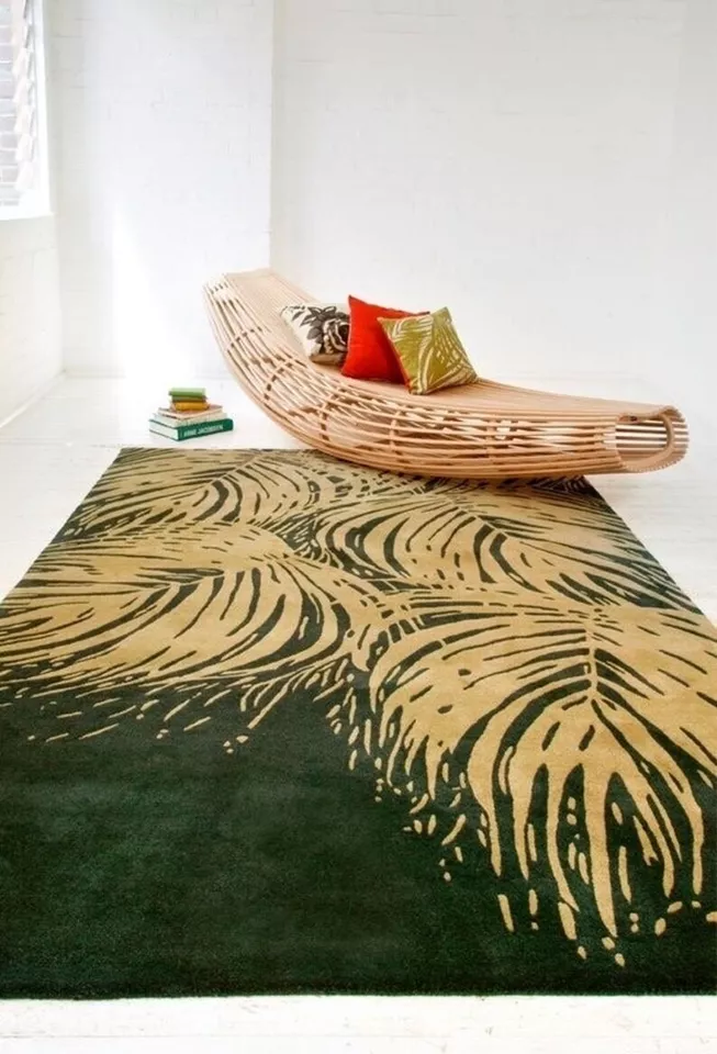 Coconut Tree HANDMADE TUFTED 100% FINE WOOL THICK CARPET & AREA RUGS ...