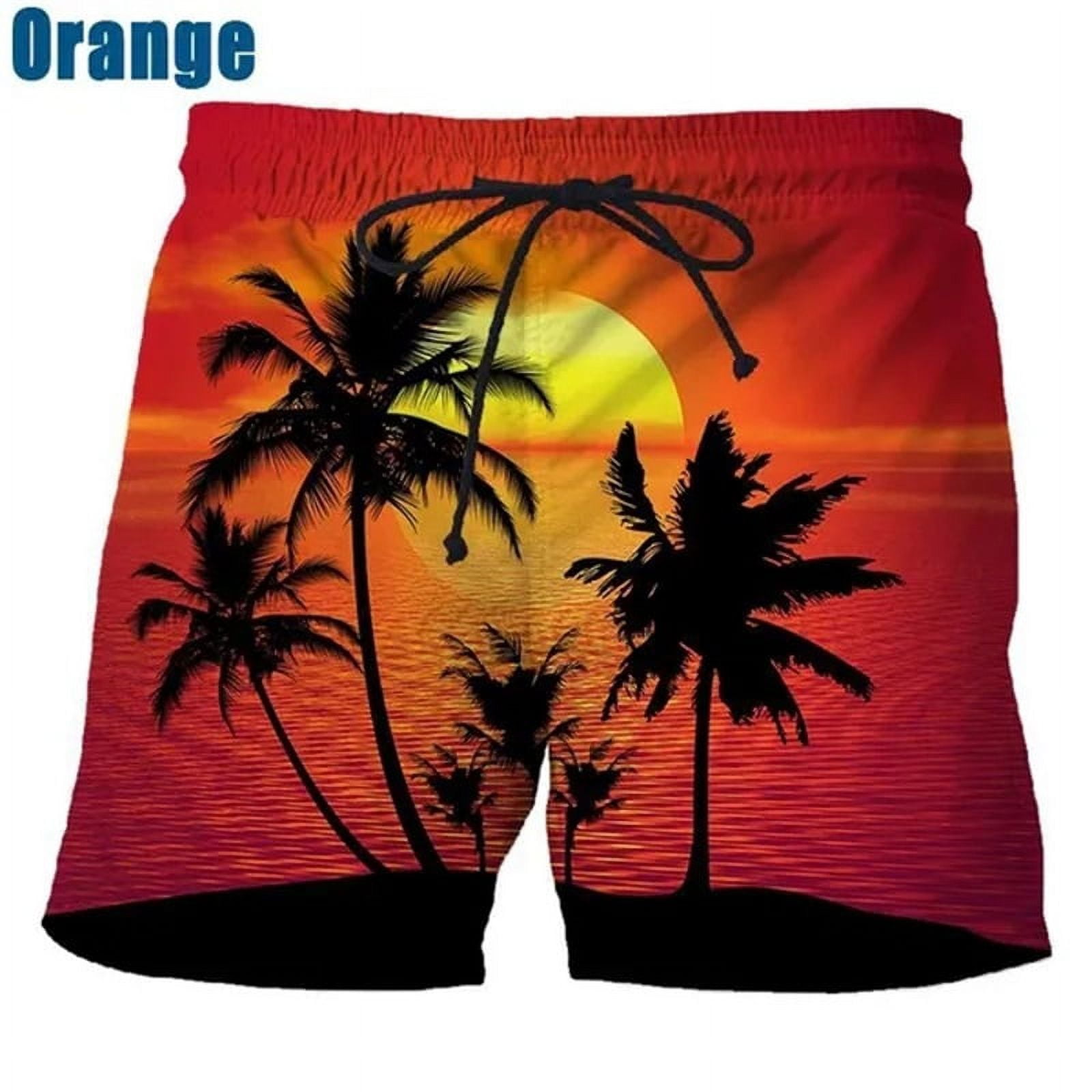 Coconut Tree Hawaiian Beach Shorts 3D Printing Summer Men's Casual ...
