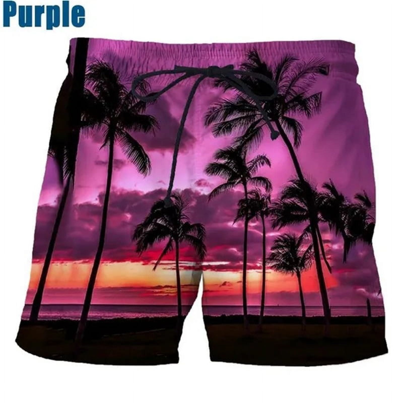 Coconut Tree Hawaiian Beach Shorts 3D Printing Summer Men's Casual ...