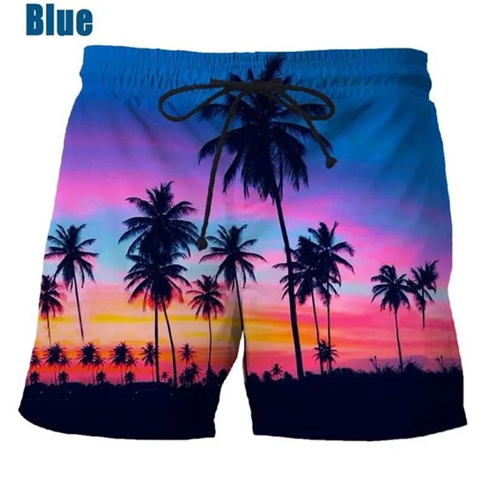 Coconut Tree Hawaiian Beach Shorts 3D Printing Summer Men's Casual ...