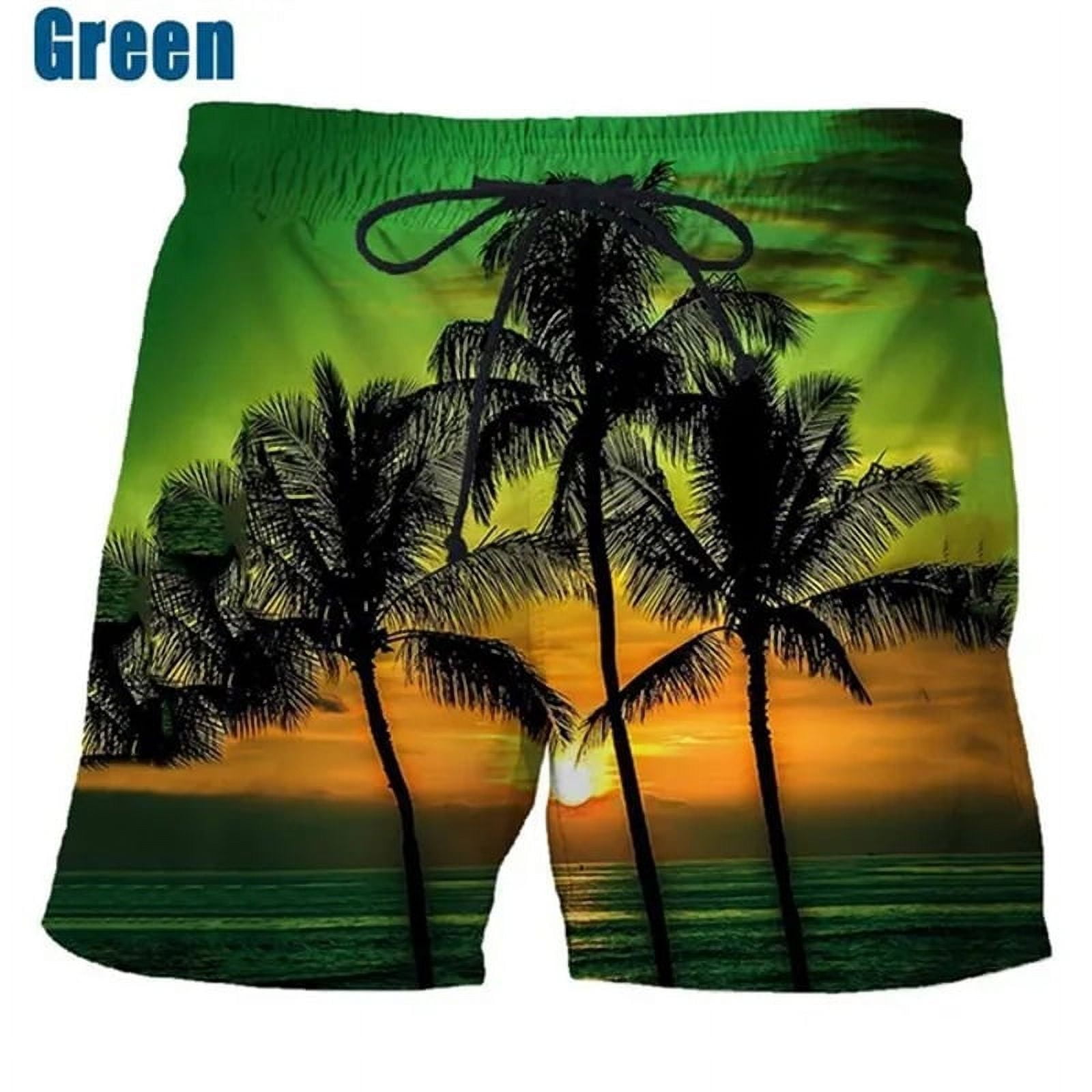 Coconut Tree Hawaiian Beach Shorts 3D Printing Summer Men's Casual ...
