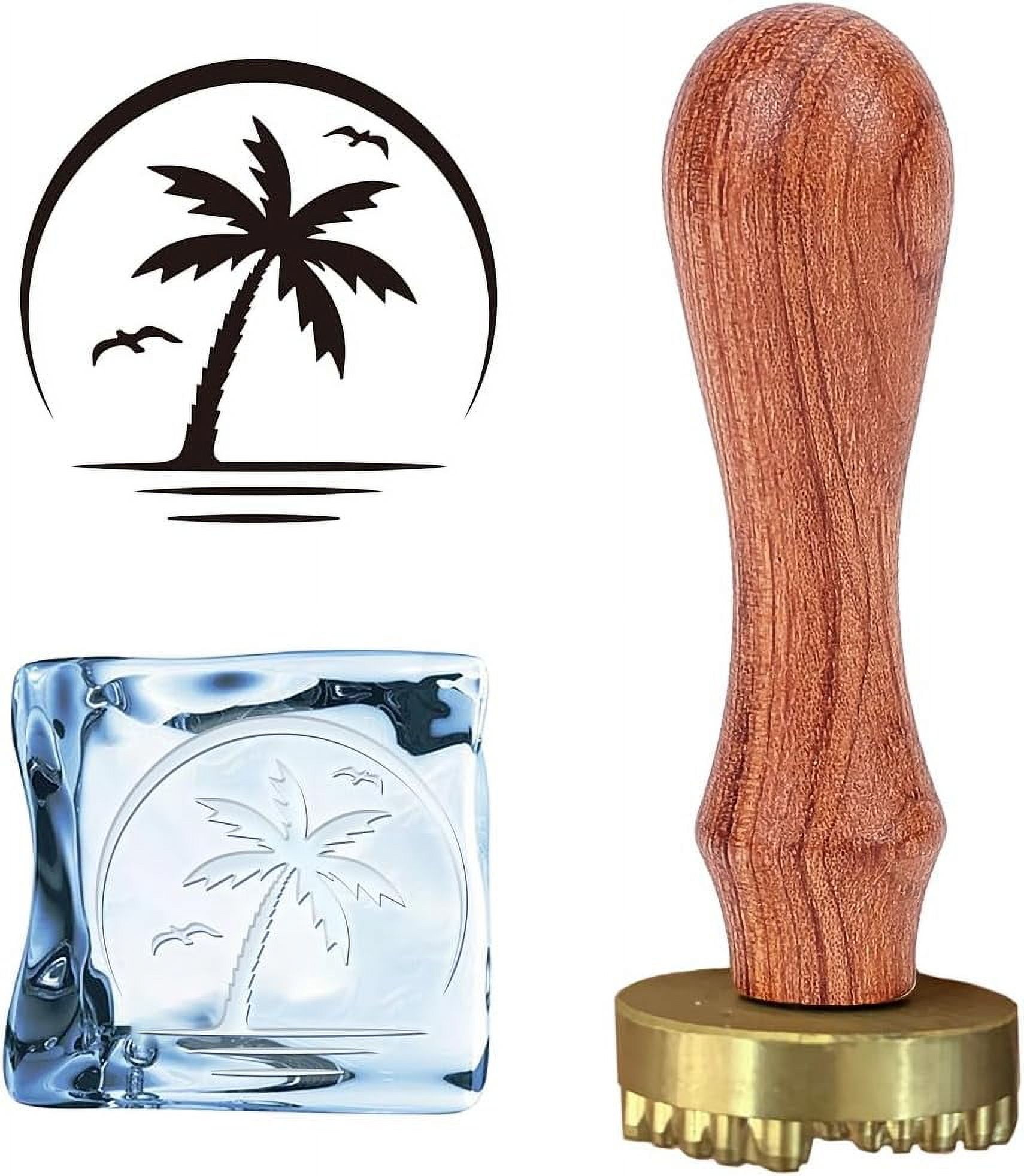 Coconut Tree Ice Stamp Initials Mould Stamp 1.2" with Removable Brass ...