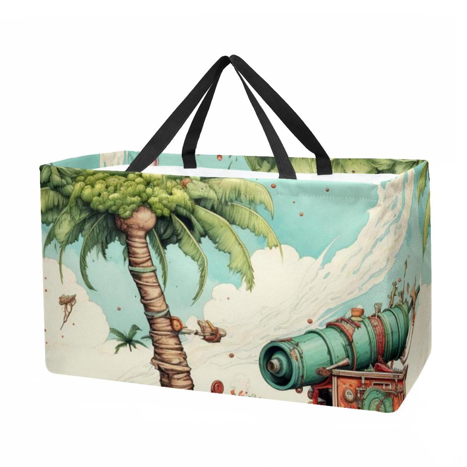 Coconut Tree Large Foldable Oxford Cloth Storage Basket: Tote Bag ...