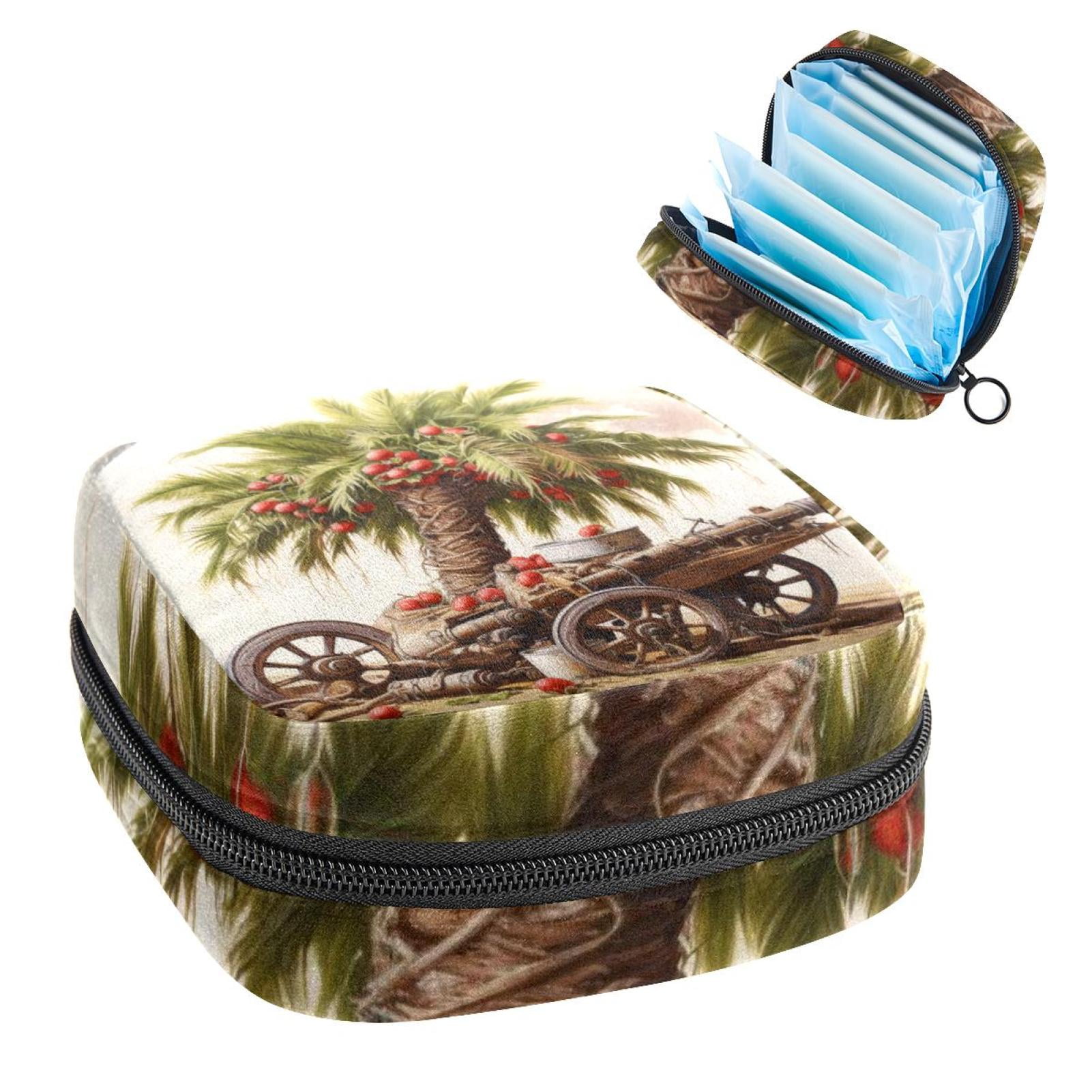 Coconut Tree Pad Bag, Sanitary Napkin Pouch, Small Pouch, Makeup Brush ...