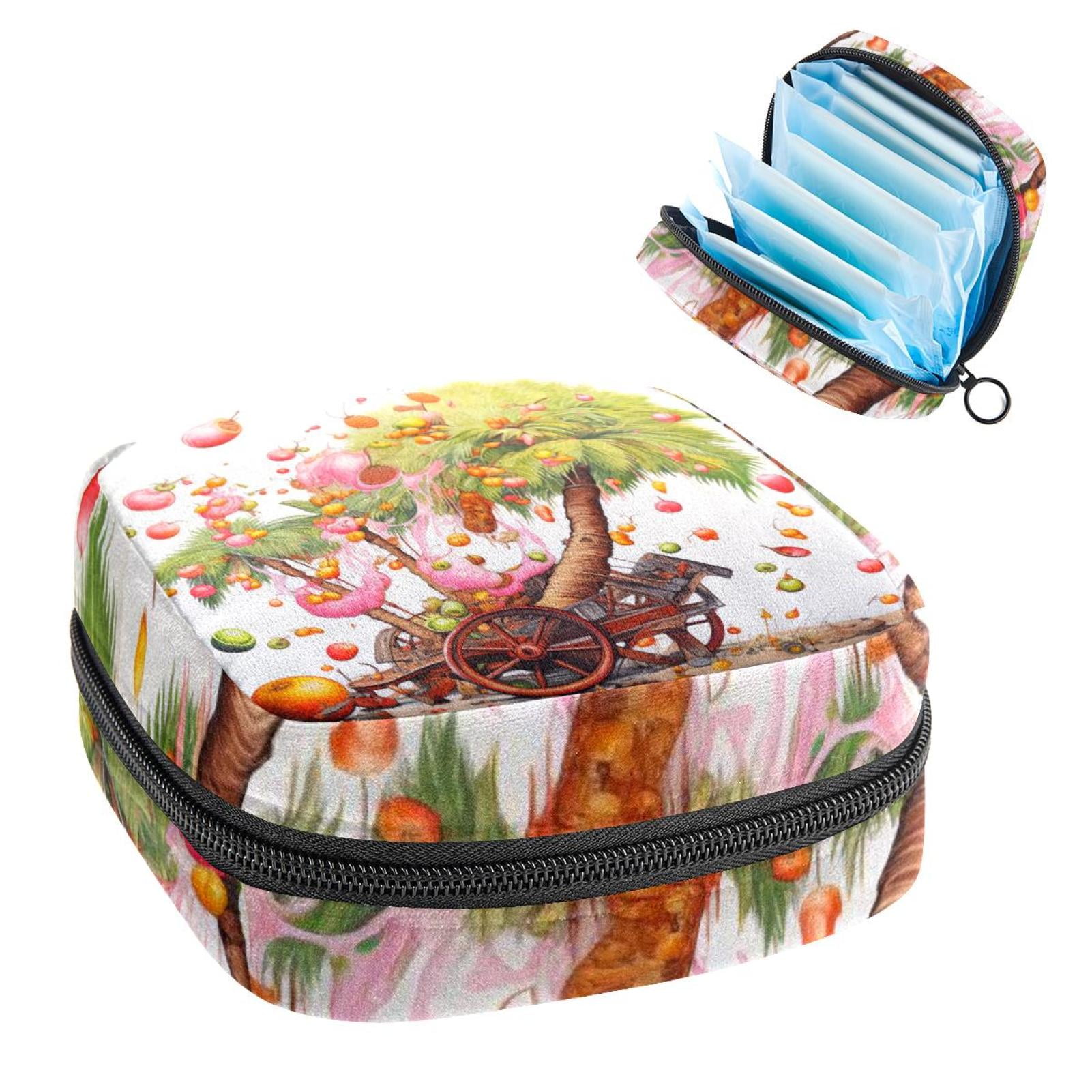Coconut Tree Pad Bag Storage Organizer Pouch for Menstrual Hygiene ...