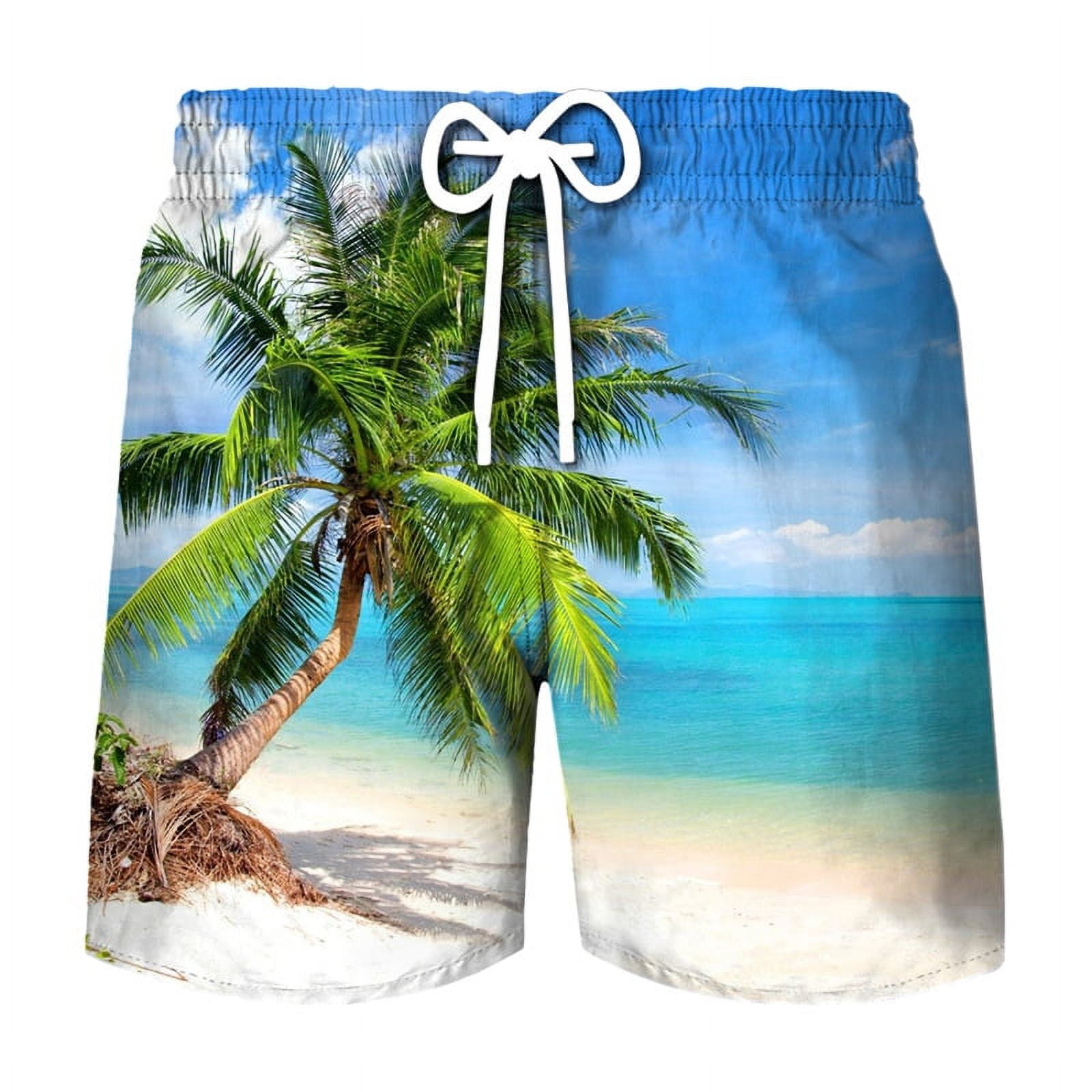 Coconut Tree Pattern Surfing Board Shorts Pants Men Sport 3D Print ...