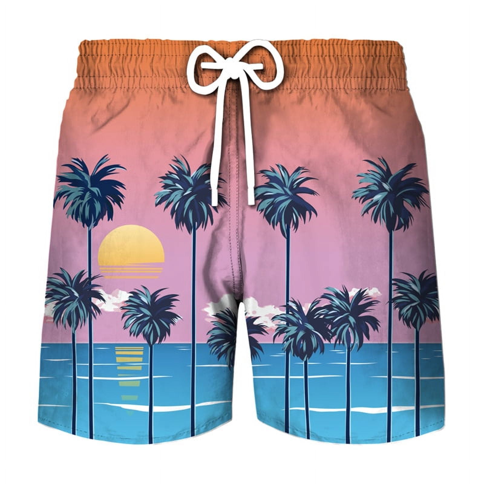 Coconut Tree Pattern Surfing Board Shorts Pants Men Sport 3D Print ...