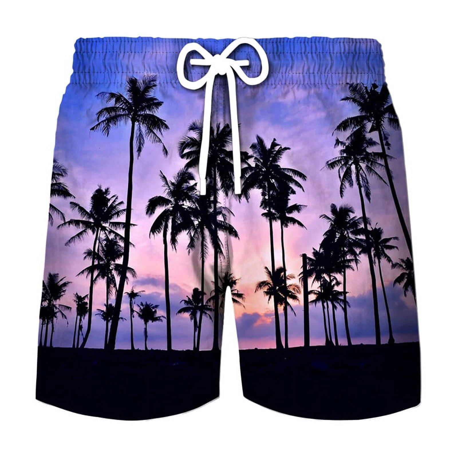 Coconut Tree Pattern Surfing Board Shorts Pants Men Sport 3D Print ...