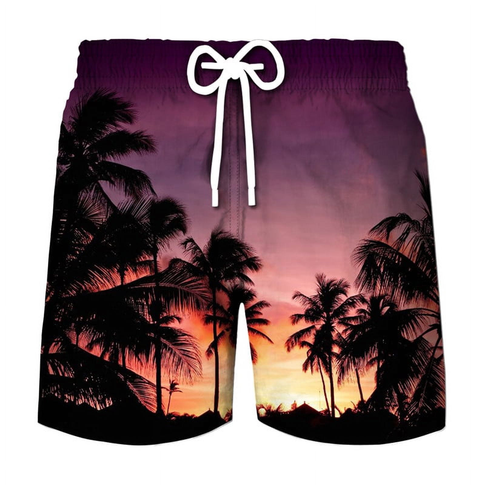 Coconut Tree Pattern Surfing Board Shorts Pants Men Sport 3D Print ...