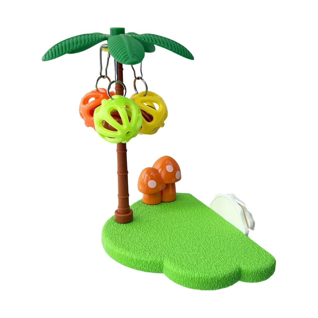 Coconut Tree Perch Chew Ball For Parrots Stress Reduction And Beak ...