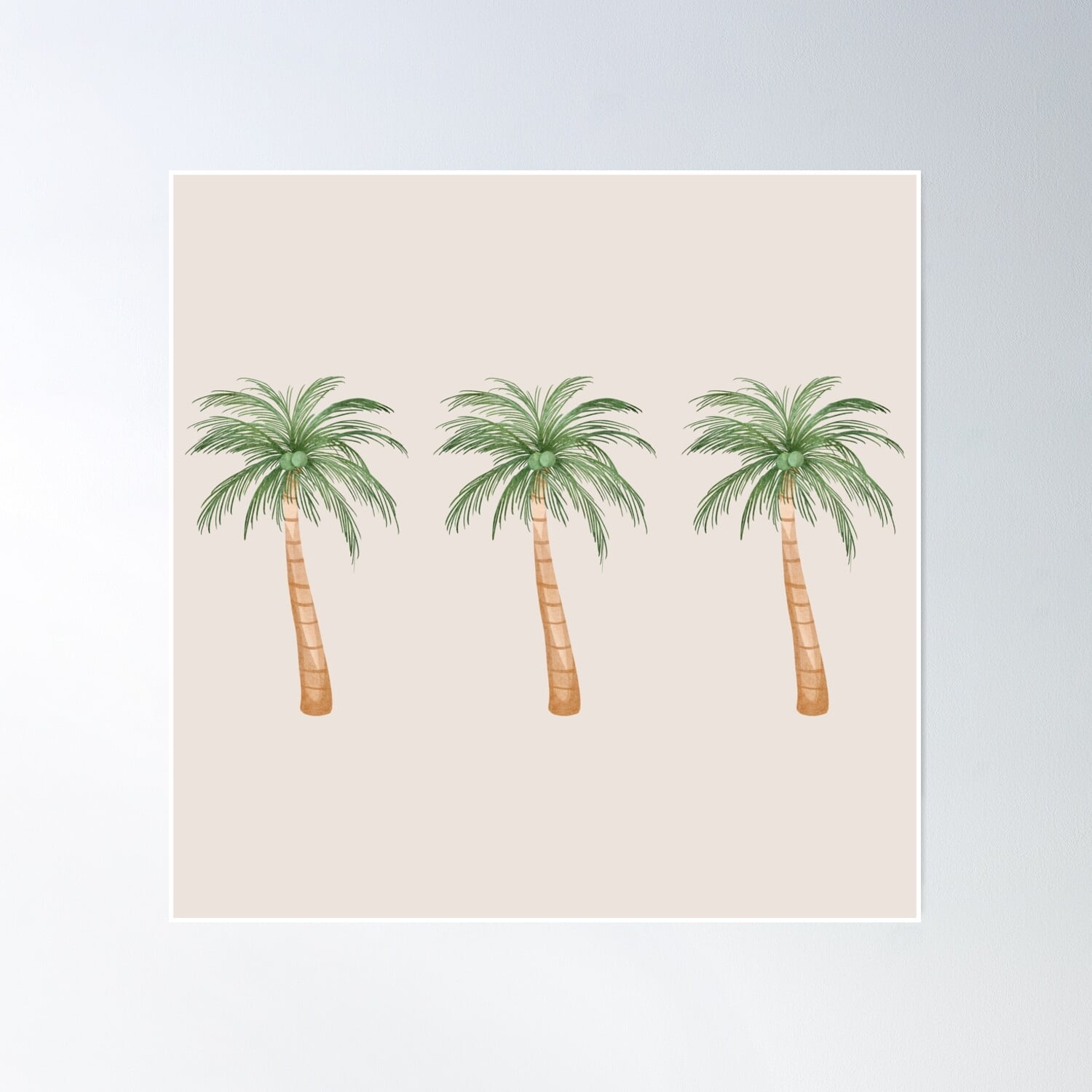 Coconut Tree Poster Wall Art, Modern Wall Decor, 30x30 UNFRAMED ...