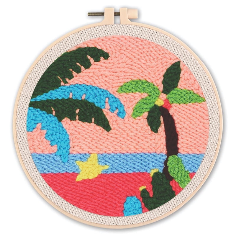 Coconut Tree Punch Needle Kits Adults Beginner, Handcraft DIY Craft ...
