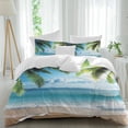 Coconut Tree Queen Size 4 piece Duvet Cover Set,3 Comfort Bedding Set ...