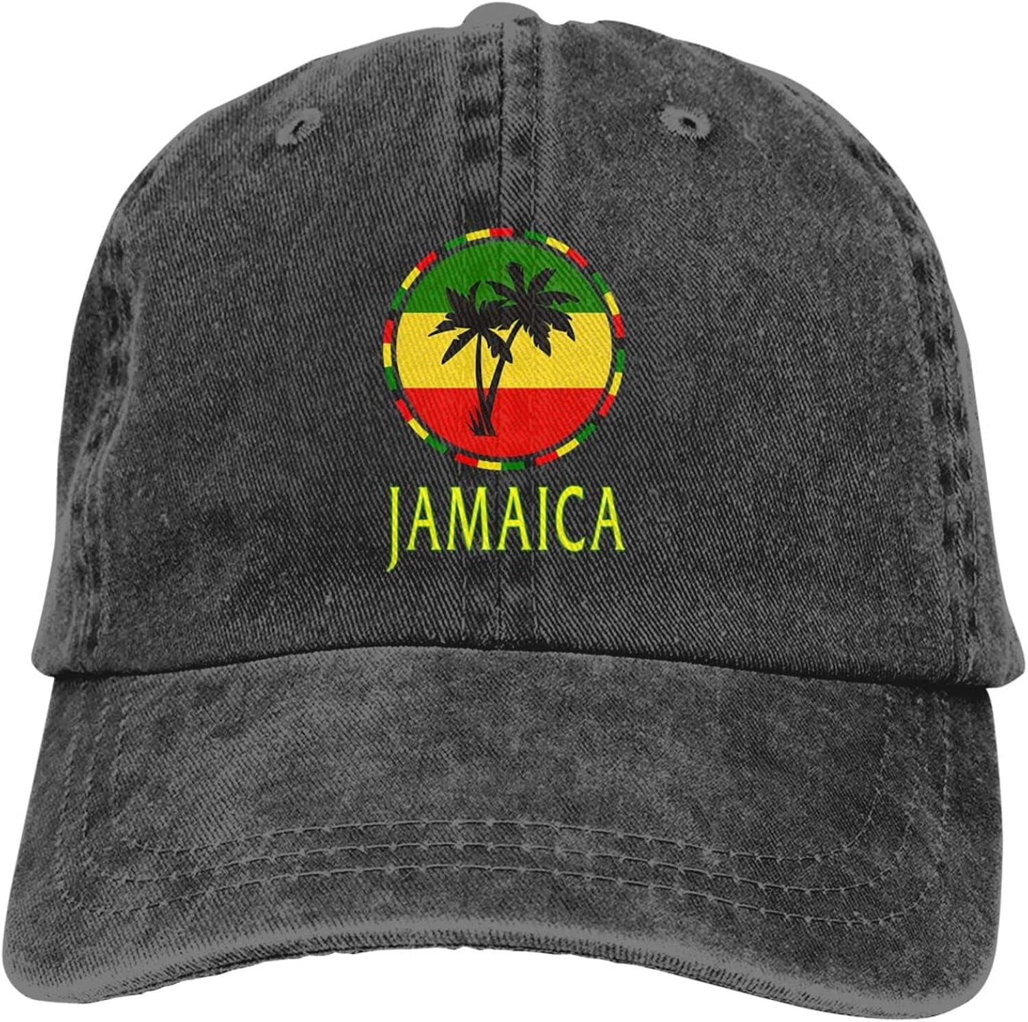 Coconut Tree Reggae Color Jamaican Denim Baseball Cap Adjustable Dad ...