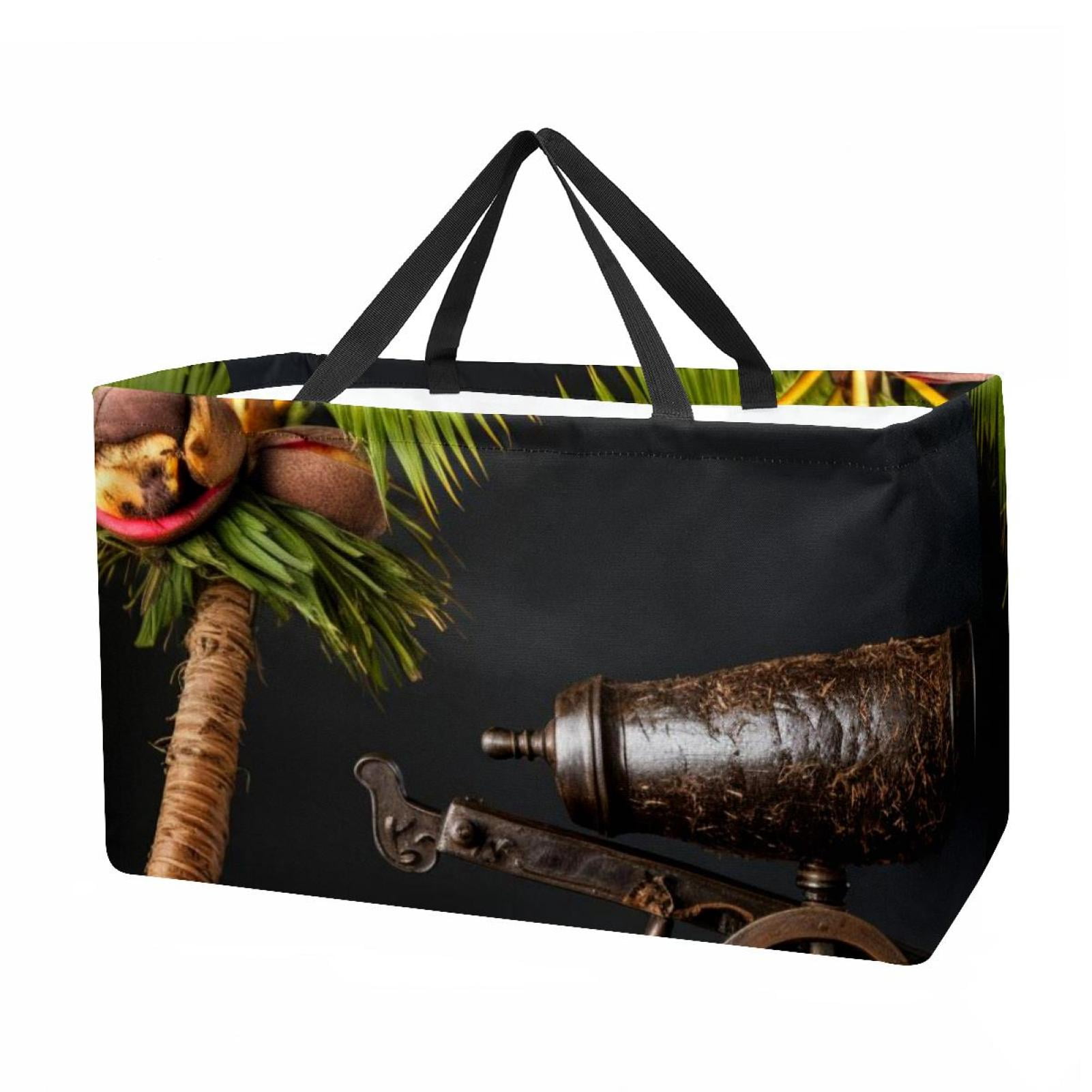 Coconut Tree Reusable Large Capacity Foldable Grocery Bags and Shopping ...