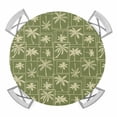Coconut Tree Round Table Cover, Tropical Plant Summer Grid Green ...