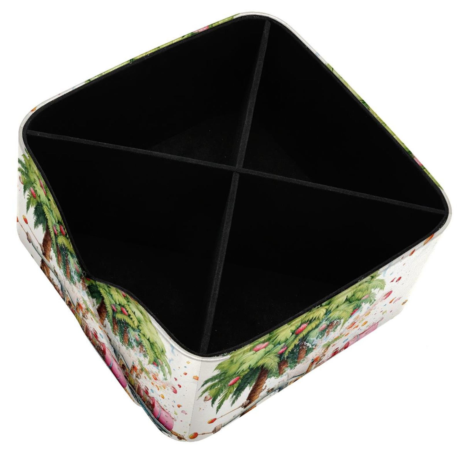 Coconut Tree Square Pen Organizer with 4 Compartments, Removable ...