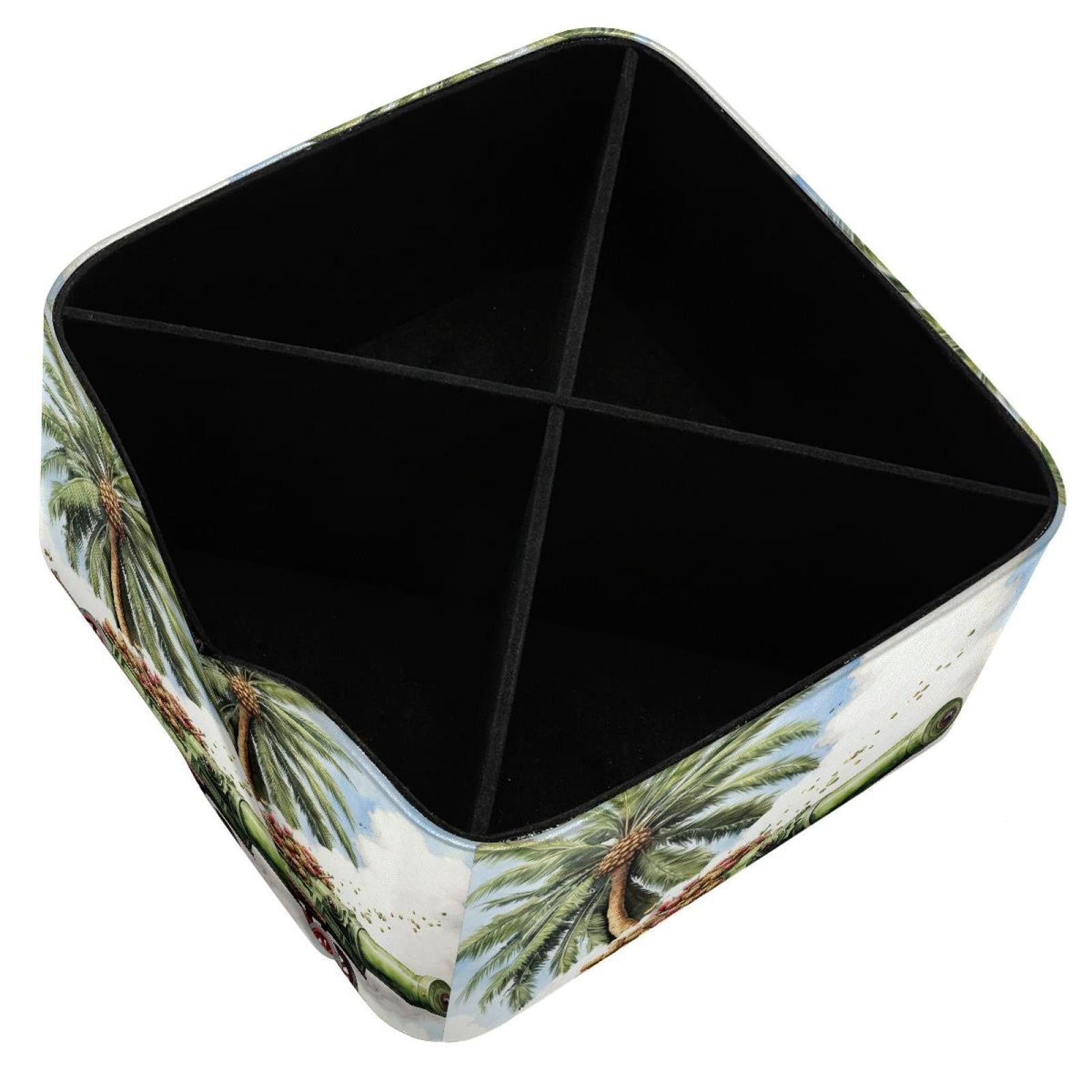 Coconut Tree Square Pencil Organizer Pen Holder with 4 Compartments ...