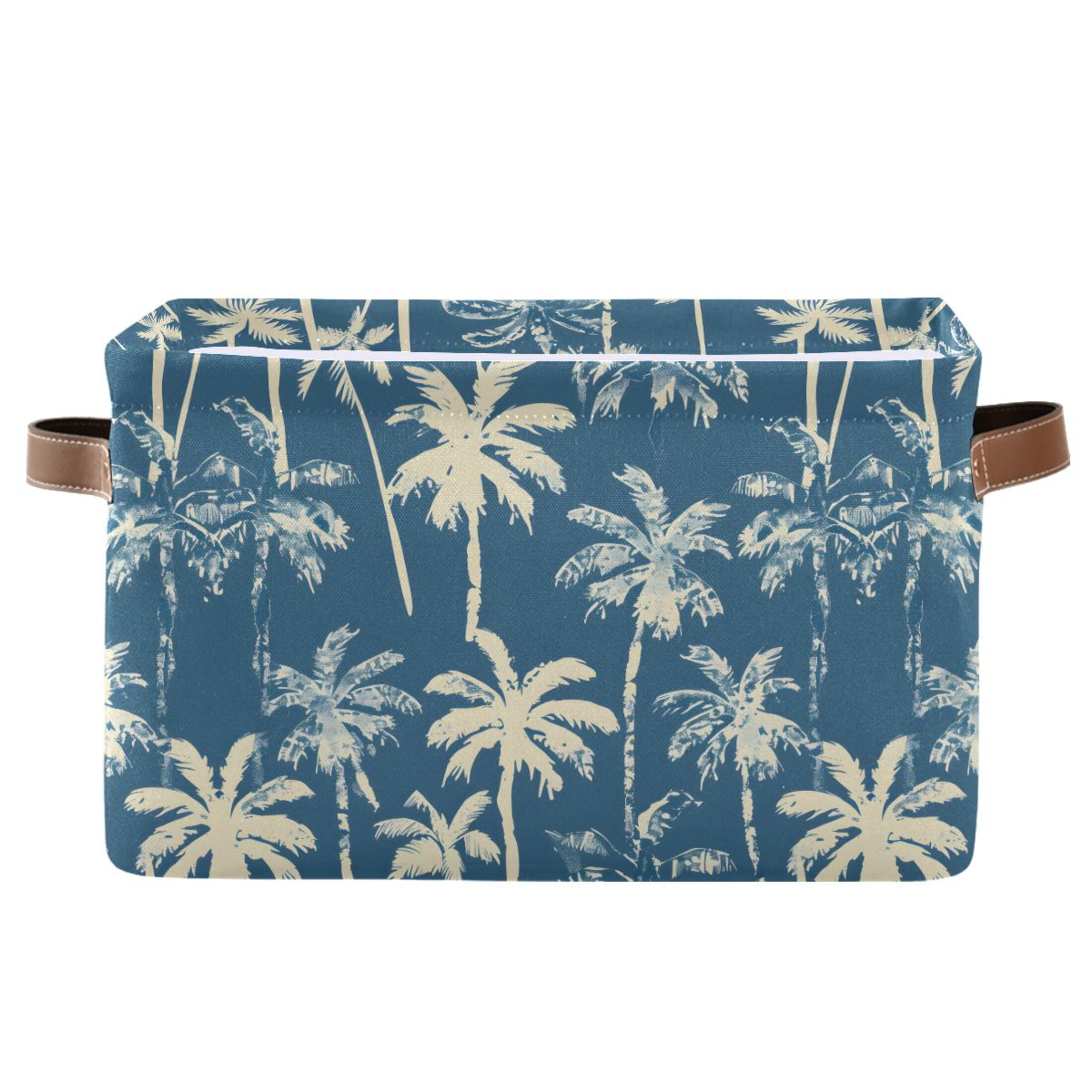 Coconut Tree Storage Bins with Handle Fabric Organizer Basket Foldable ...