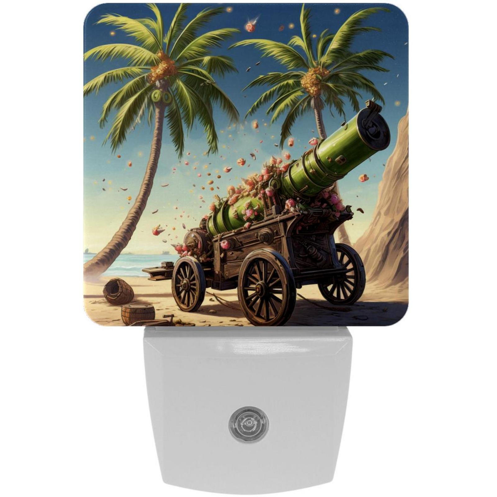 Coconut Tree & Stupid Cannon LED Square Night Light - Compact and ...