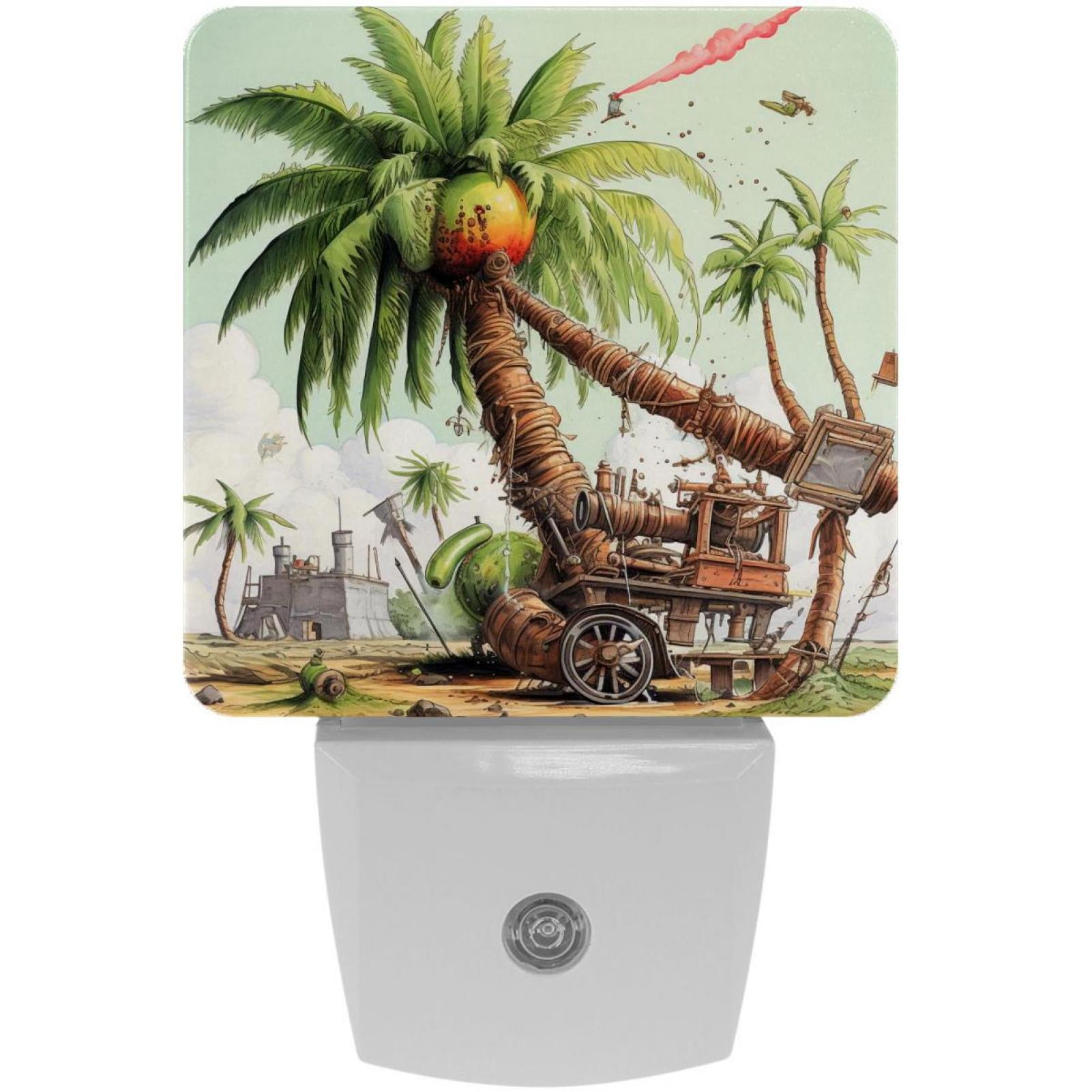 Coconut Tree & Stupid Cannon LED Square Night Light - Energy Efficient ...