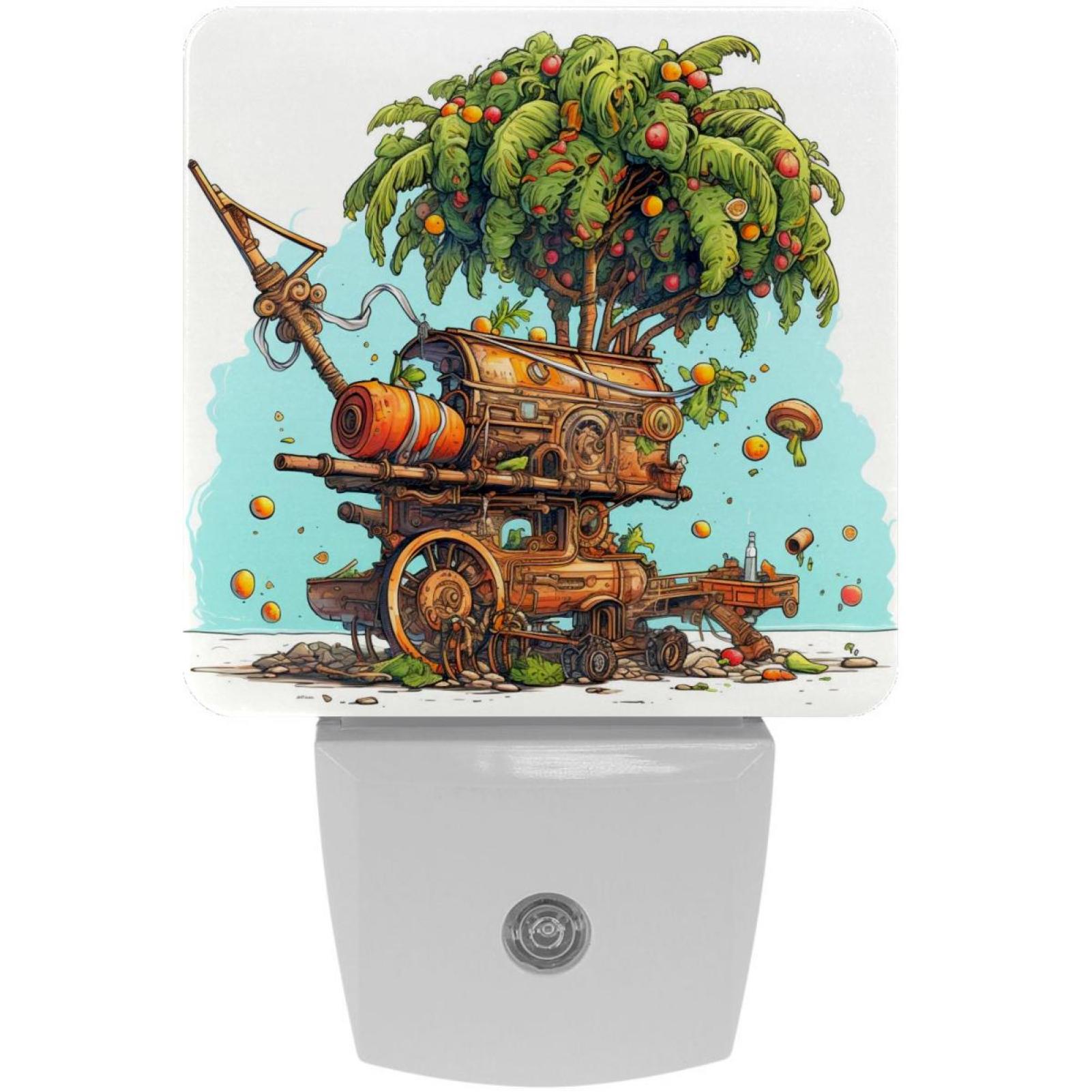 Coconut Tree & Stupid Cannon LED Square Night Light - Small and Bright ...